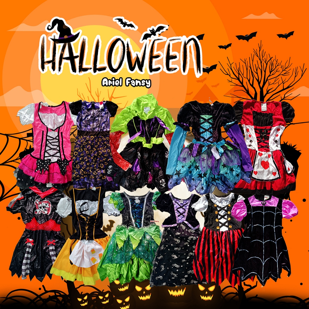 Halloween Costumes Girls Witch Costume Children Cosplay | Shopee Malaysia