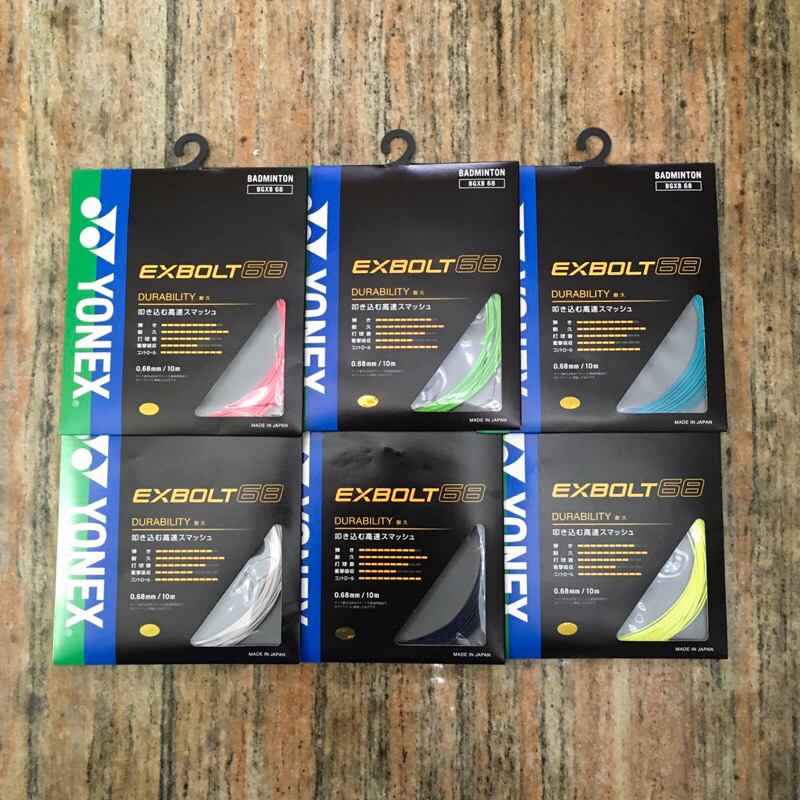 Japan Imported YONEX EXBOLT 68 Badminton String Available In 6 Colors ...