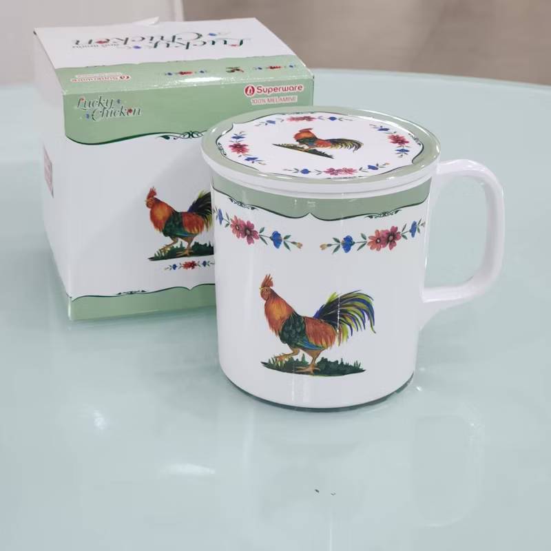 Glass With Lid Melamine Superware Chicken Pattern 3.5 Inches (1 Set ...