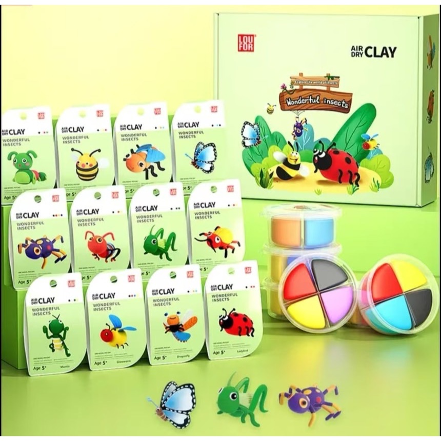 LOUFOR Air-Dry Clay: Wonderful Insects Box Set | Shopee Malaysia