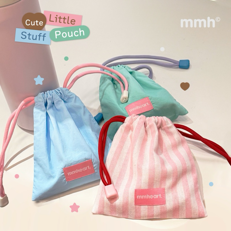 cute little stuff pouch Drawstring Bag Fabric | mmheartstore | Shopee ...
