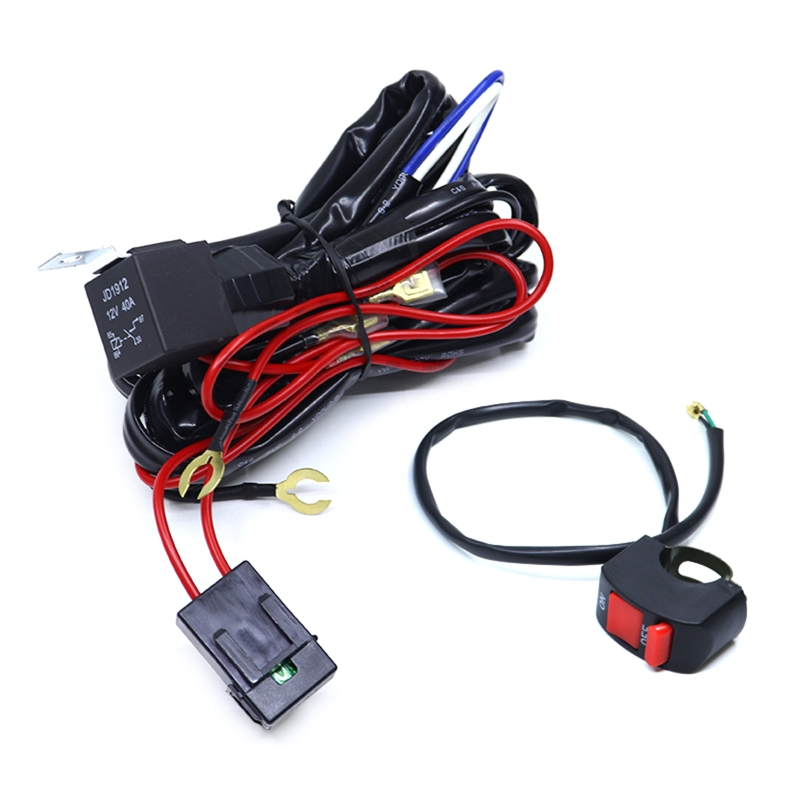 fd_24hr Motorcycle Led Headlight Relay Kit Switch Cable Spotlight ...