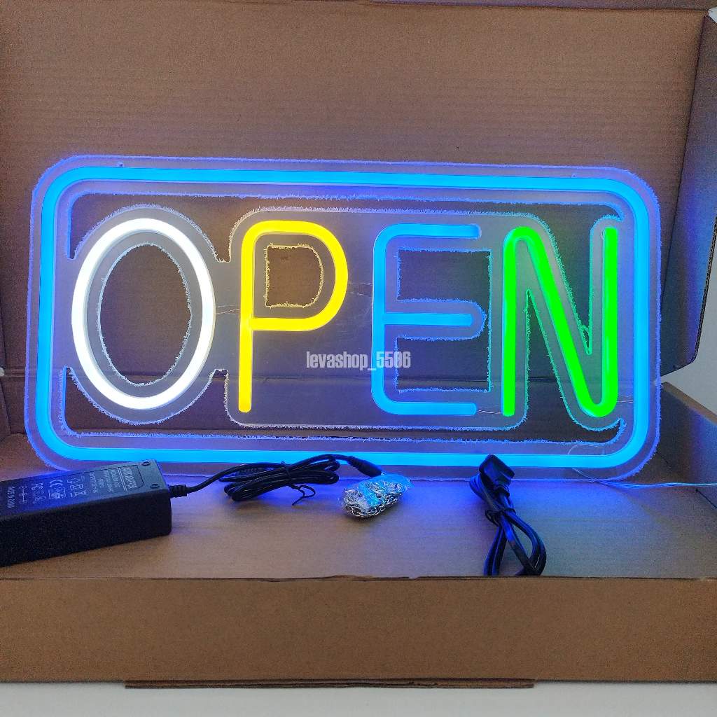 Neon Sign OPEN Acrylic Light Shop Decoration Color Bright And Clear ...