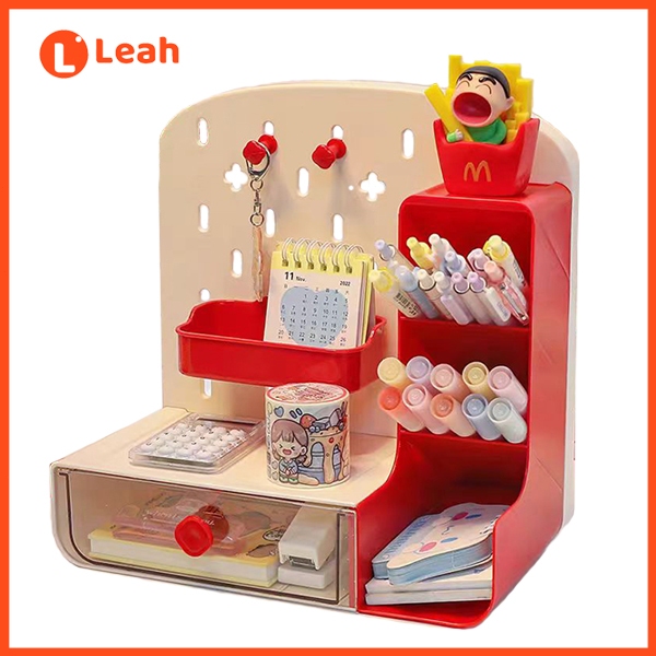 DIY Perforated Storage Rack Wall-Mounted Box Stationery Space-Saving ...