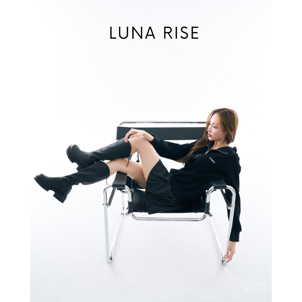 Luna Rise 68057 Classic Style Under Knee Length Boots Suede Mid Heel 3-5cm | Shopee Malaysia