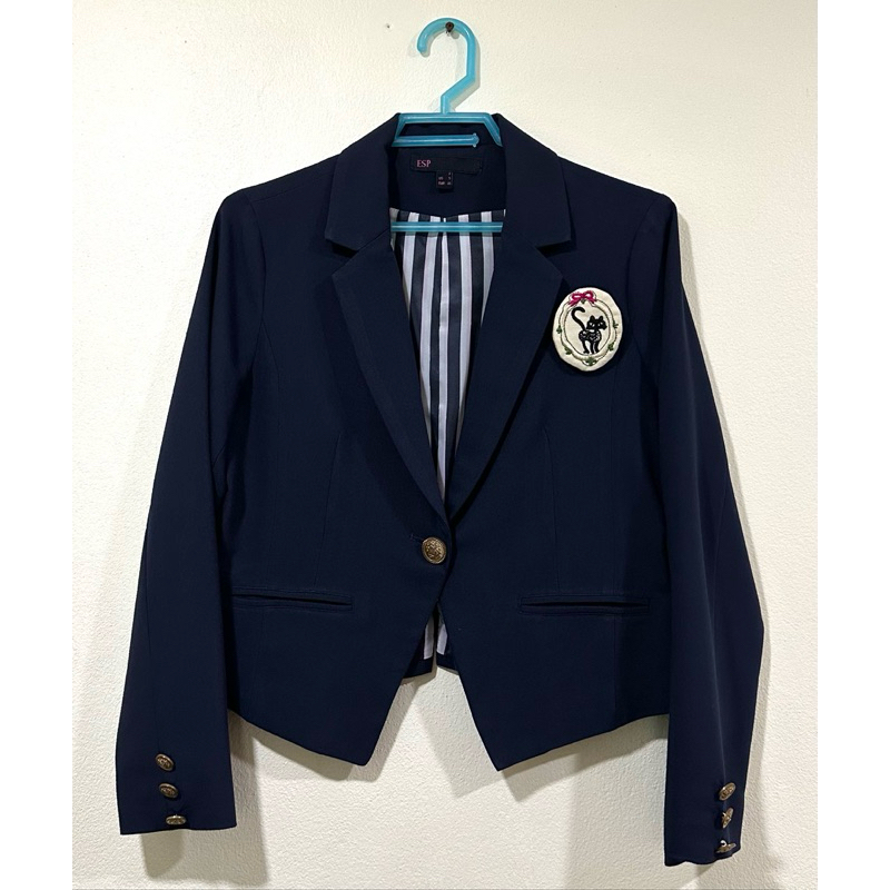 Long-Sleeved Suit Jacket Navy Color ESP Label Has A Needle With Cute ...