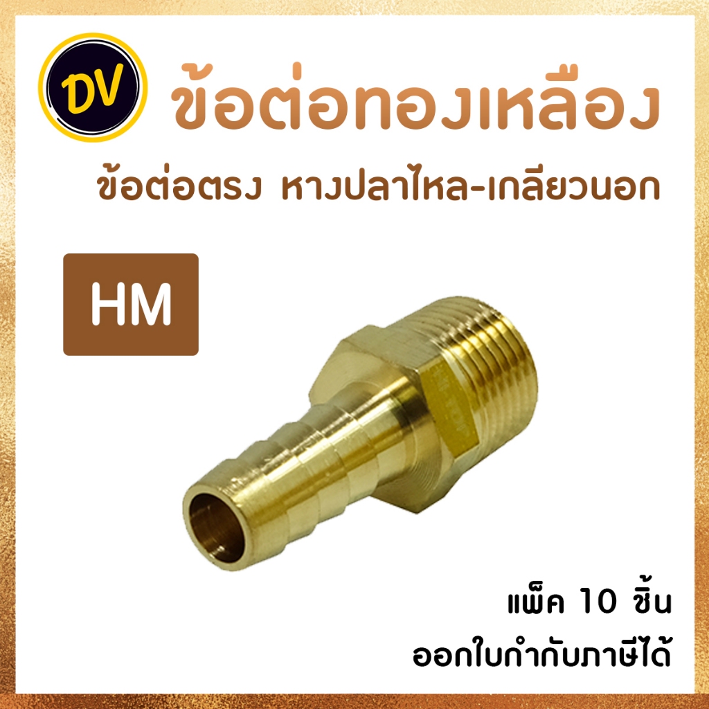 (Pack Of 10) Brass Fitting Straight Connector Nipple-External Thread 1 ...