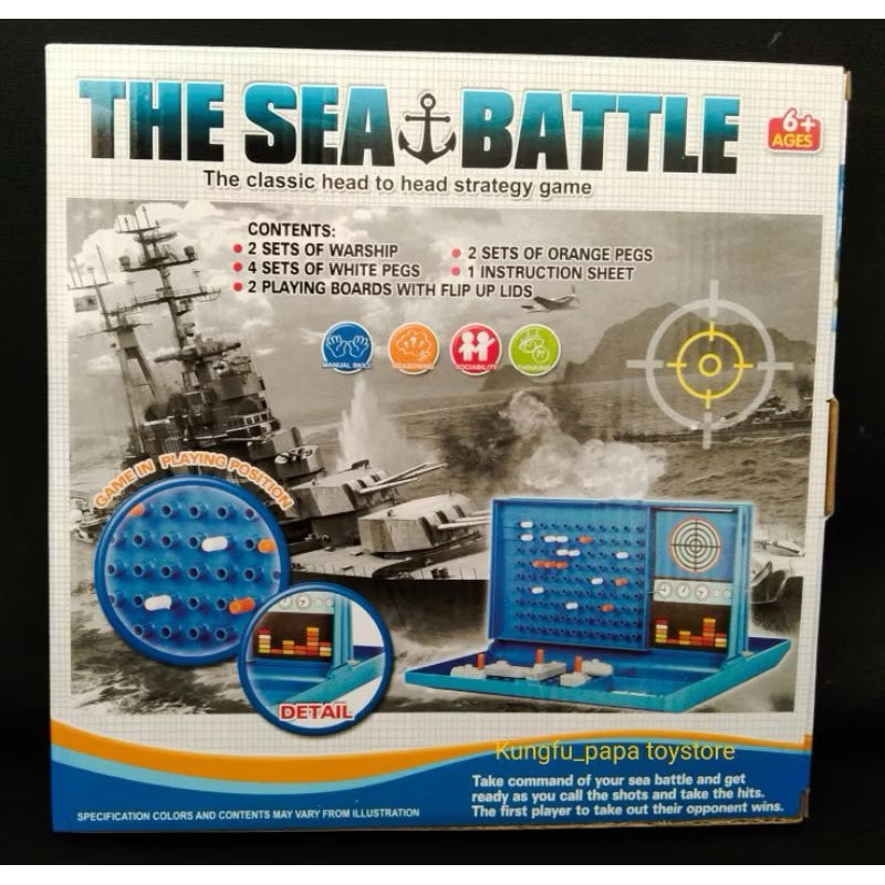 Battleships Sea Battle Traditional Family Fun Combat Strategy Board ...