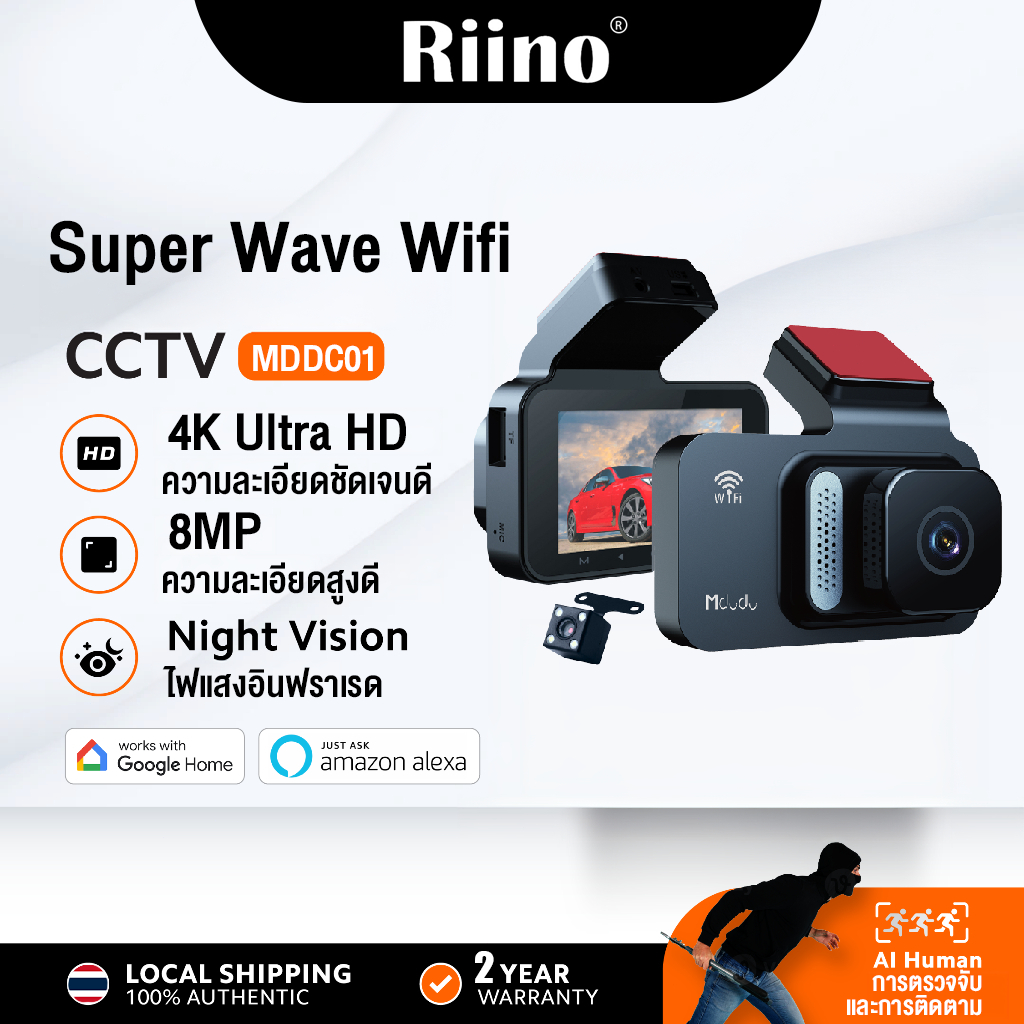 Riino Car Camera View Via Mobile Connect Wifi Front-Rear (Free Memory ...
