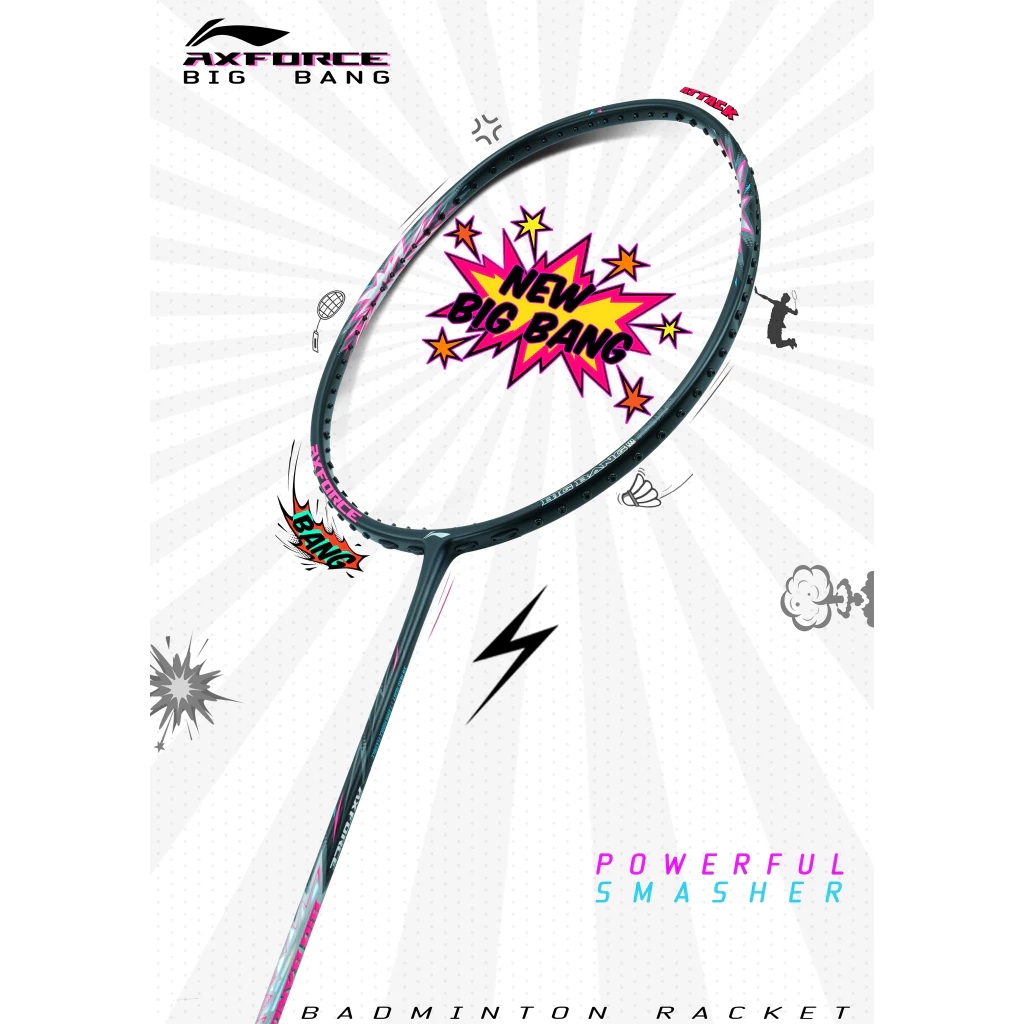 LI-NING AXFORCE Badminton Racket (4U/5U) Free Case + Grip Wrap+ ...