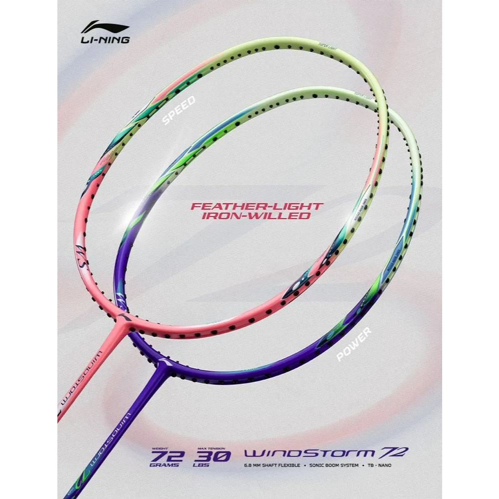 Li-Ning Windstorm 72S Badminton Racket Weight 72 Grams (6U) Speed And ...