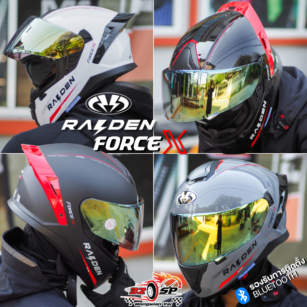 !! Mercury Shield + Spoiler RAIDEN Helmet Model FORCE X 2 Layers Of Glasses Delivered Quickly ...