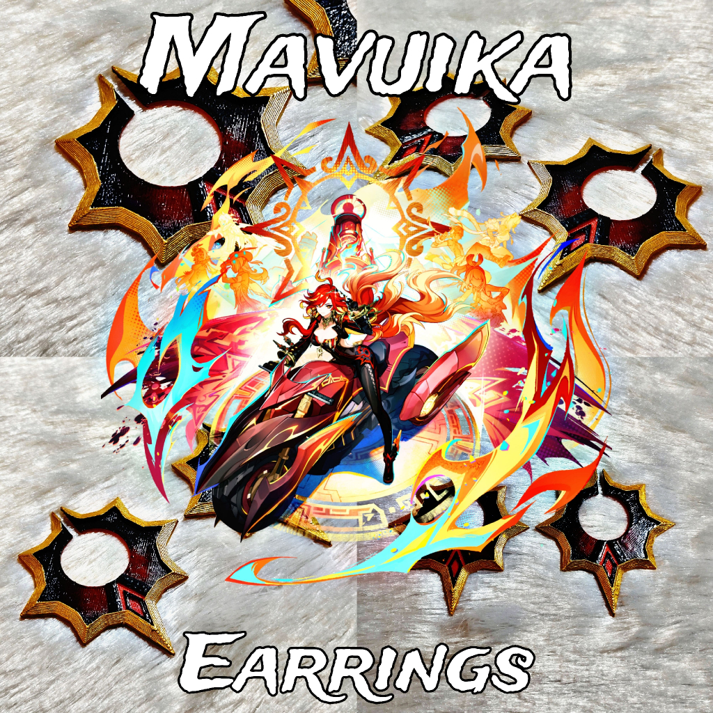 Mavuika Earrings Prop Fire God Pyro Archon From Genshin Impact Cosplay ...