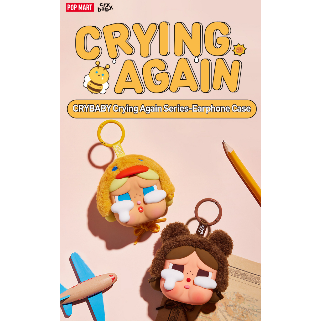 Press The Face Code Live POPMART CRYBABY Crying Again Series-Earphone Case Bear/Duck Headphone ...