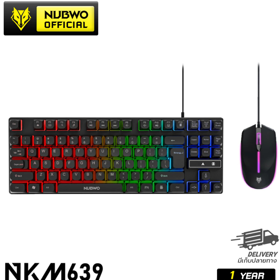 Nubwo NKM639 TKL Keyboard+Mouse USB Rubber Dome Switch Keyboard With Mouse Thai/English Gaming ...