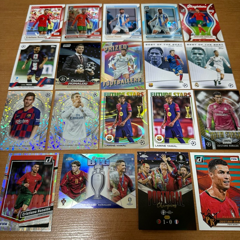 Football Collection Card Set Including MESSI RONALDO And YAMAL Genuine ...