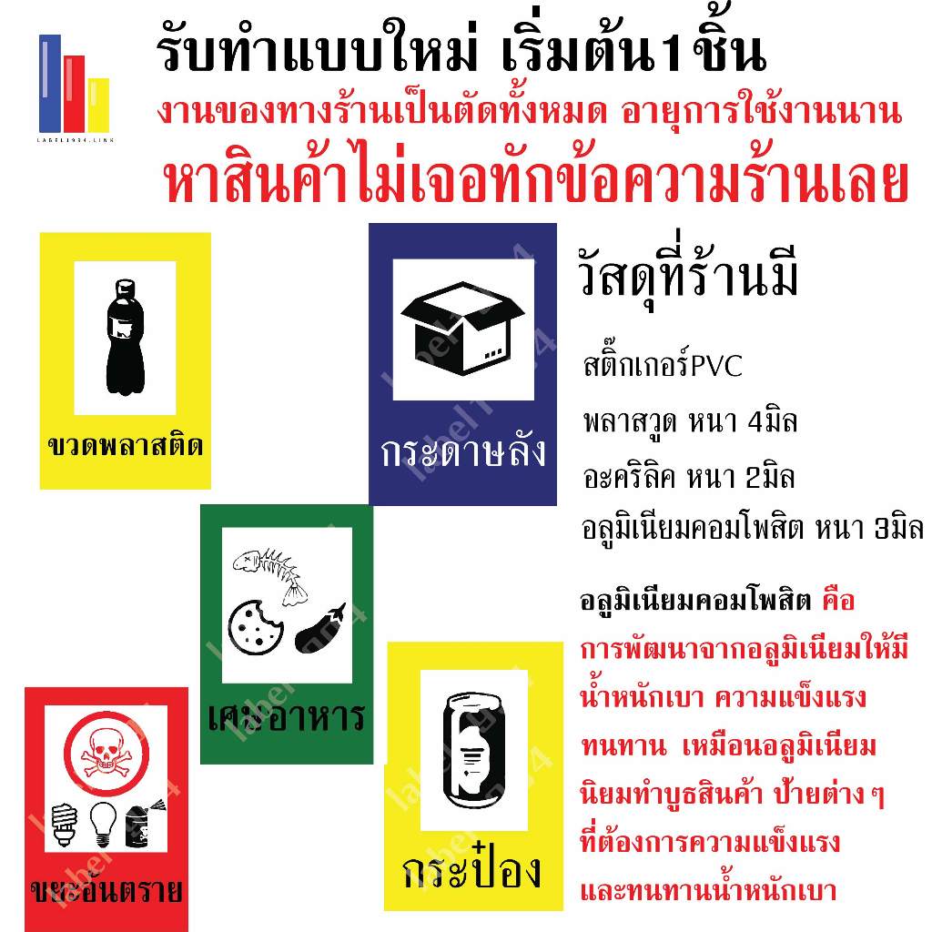 Waste Sorting Sign Crate Paper Tag/Hazardous Garbage/Can/Food Label ...