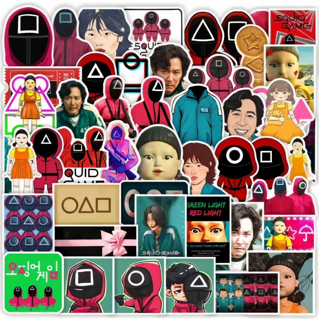 Send Fast Squid Game Sticker Set – Waterproof Graffiti Stickers (10 pcs ...