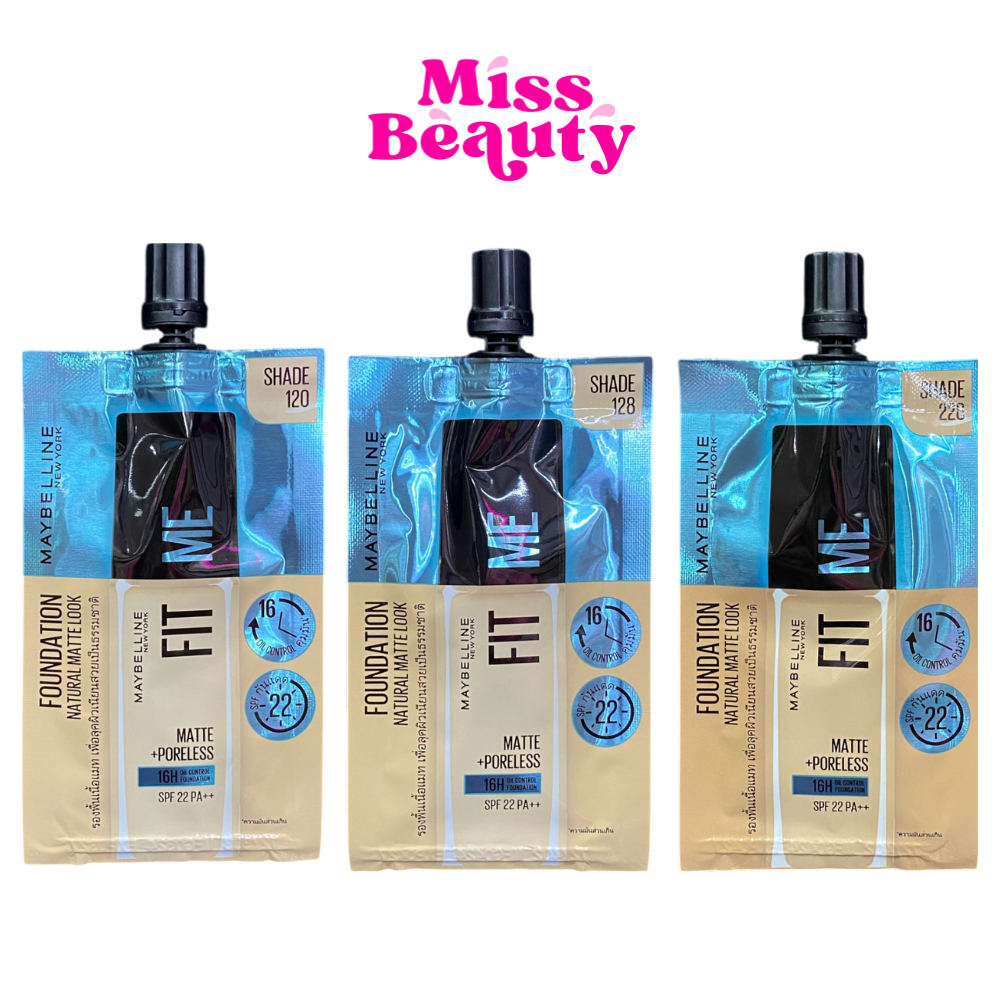 (1 Sachet) MAYBELLINE Fit me matte & poreless foundation + | Shopee ...
