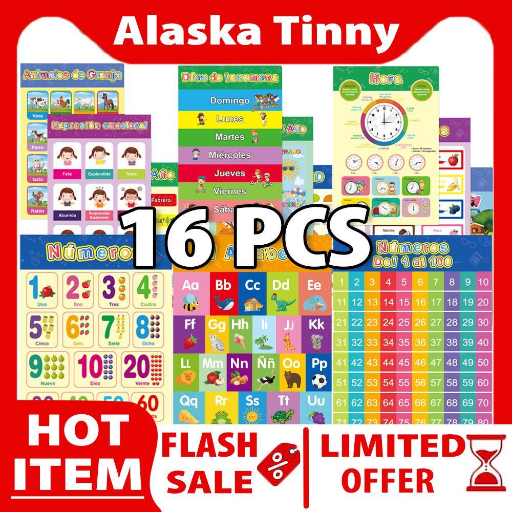 (Free Glue) 16pcs Classroom Educational Posters For Preschoolers ...