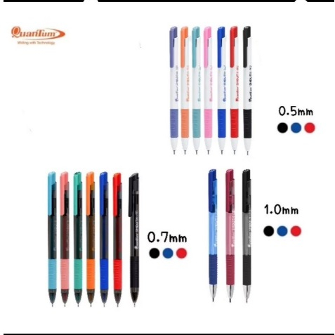 (Pack 12) Quantum Smooth Ballpoint Pen Luloid Gel Size 0.5/0.7/1.0 Mm ...