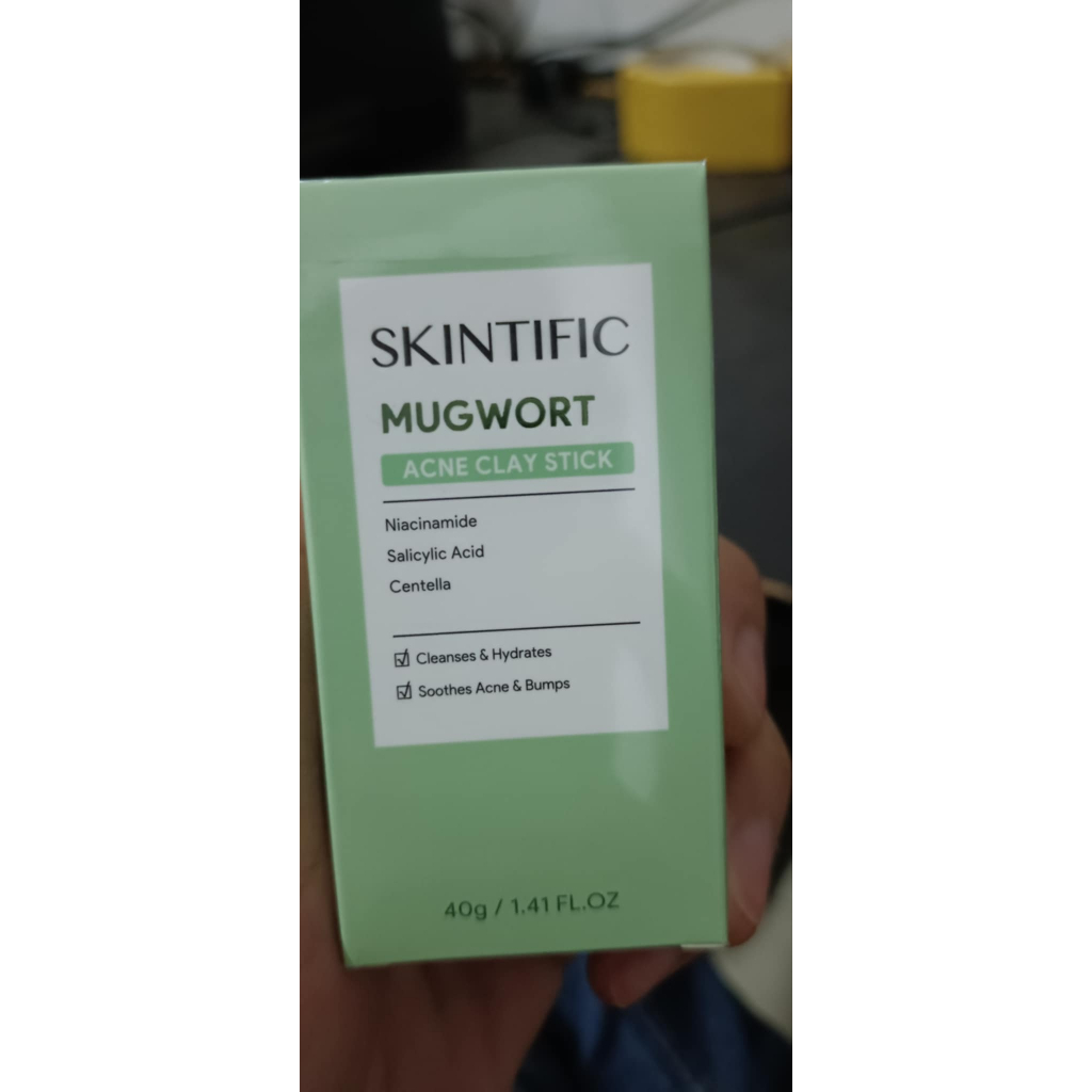 SKINTIFIC Mugwort mask A Stick Mud That Helps Acne Trees 40g | Shopee ...