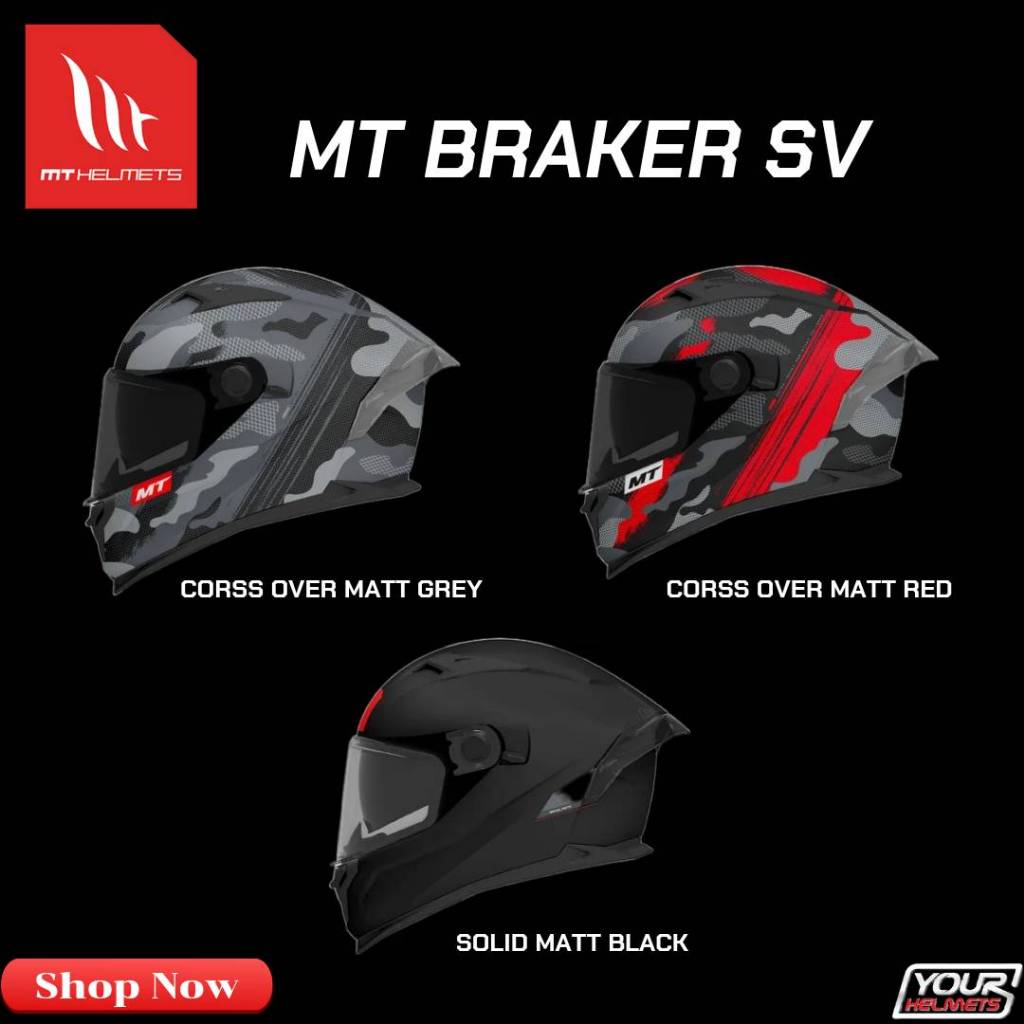 New Latest!!! MT HELMETS Model BRAKER SV // Full Face Helmet ...