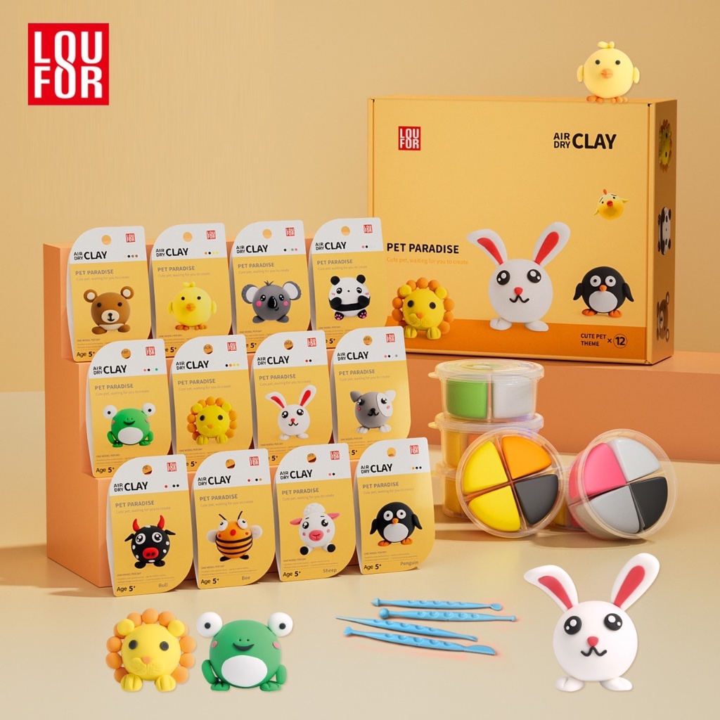LOUFOR Air-Dry Clay: PET Paradise Box Set | Shopee Malaysia