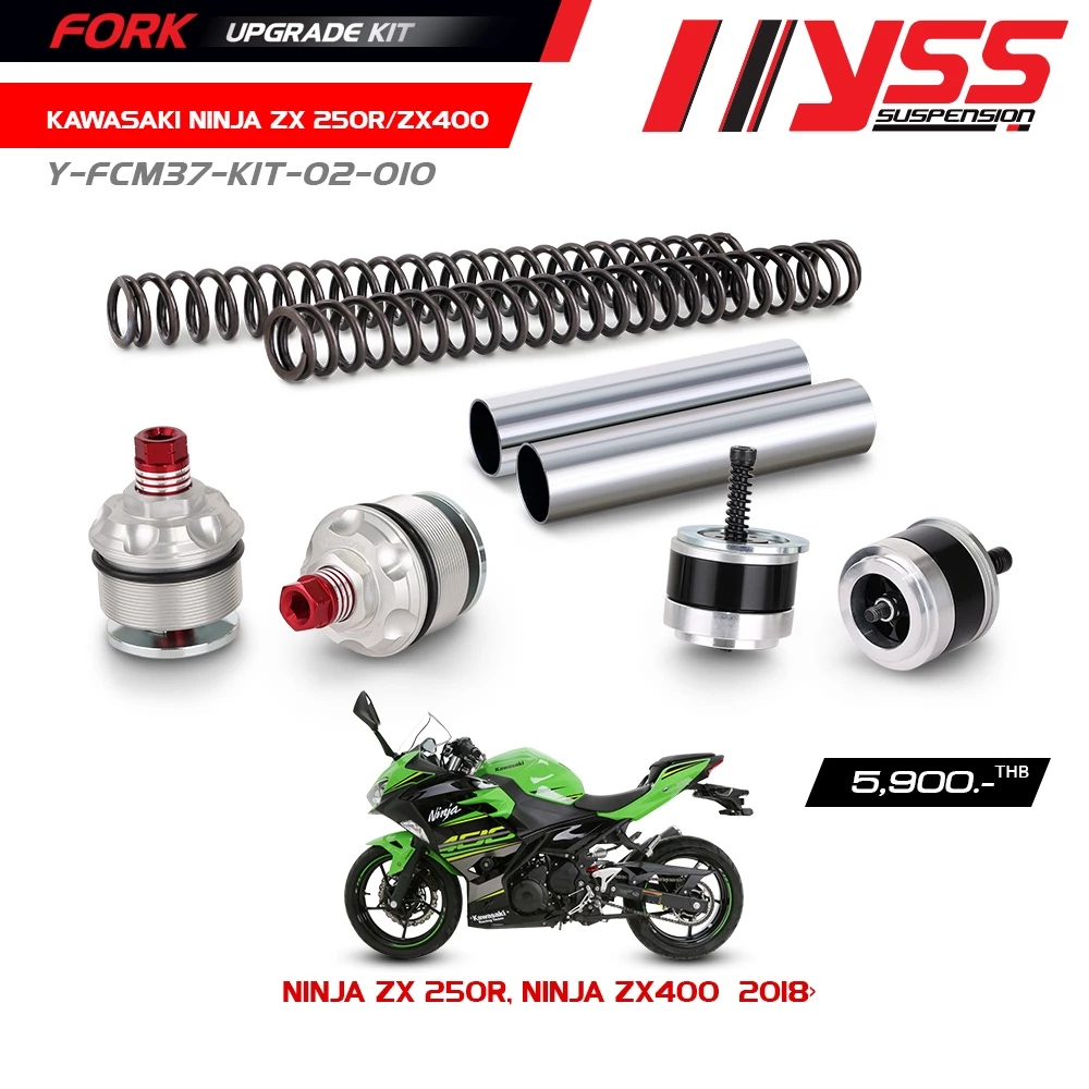 YSS Front FORK UPGRADE KIT KAWASAKI ZX 250/400 Year 2018-Present ...