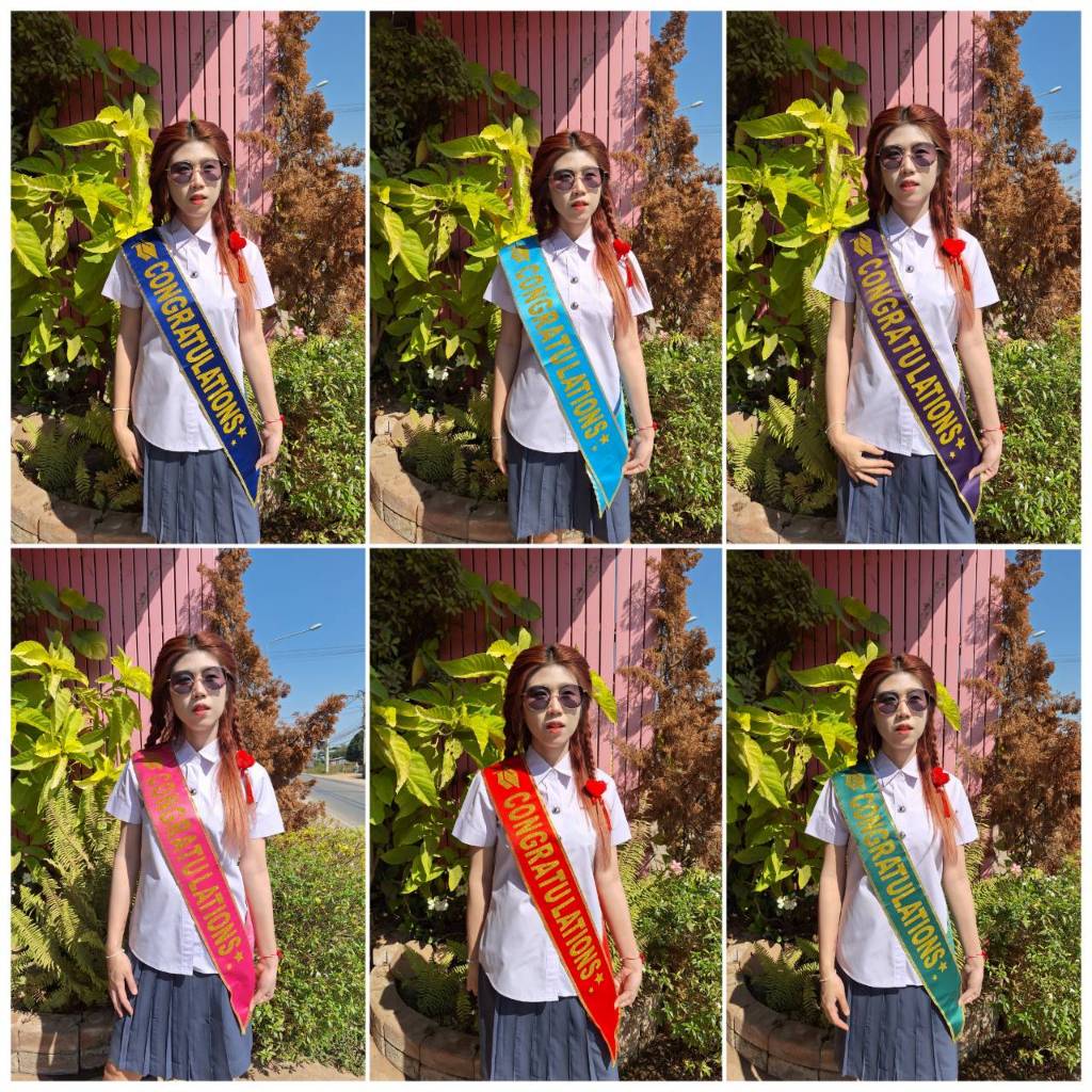 Graduation Sash Gift Screen congratulations Gold Rim Model Brooch ...