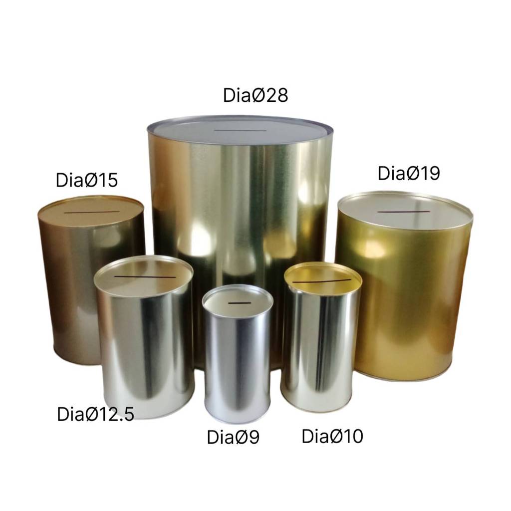 Popular Piggy Bank Golden Round Bucket Can't Open The Lid Tabung Duit ...