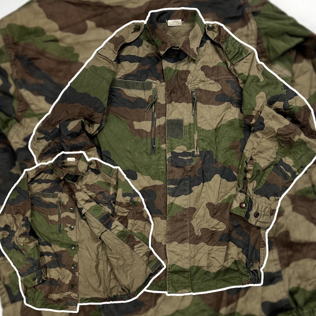 Hiking jacket Vintage Genuine French army Smock CCE camo military ...