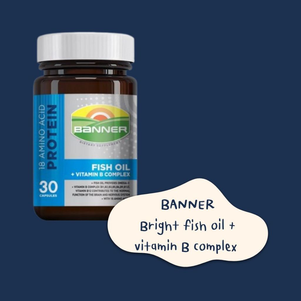 Banner Bright fish oil + vitamin B complex 30 Capsules Blue Promote The ...