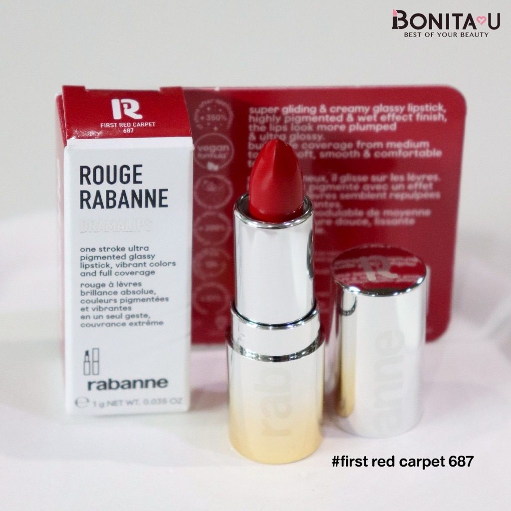 Rabanne Dramalips Glassy Lipstick 1 g Color 687 First Red Carpet ...
