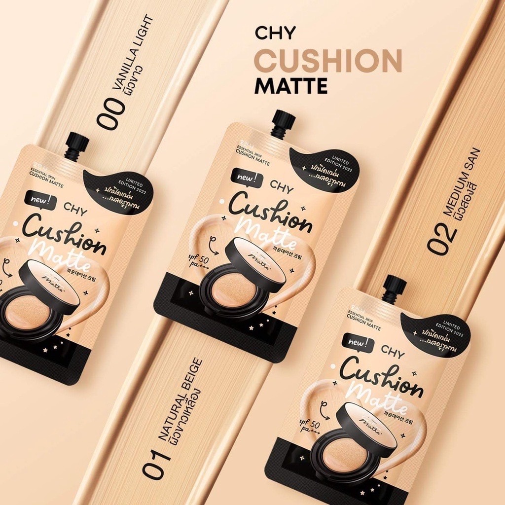 [5 Sachets Per Box] CHY Essential Skin Cushion Matte SPF50 PA +++ 7g ...