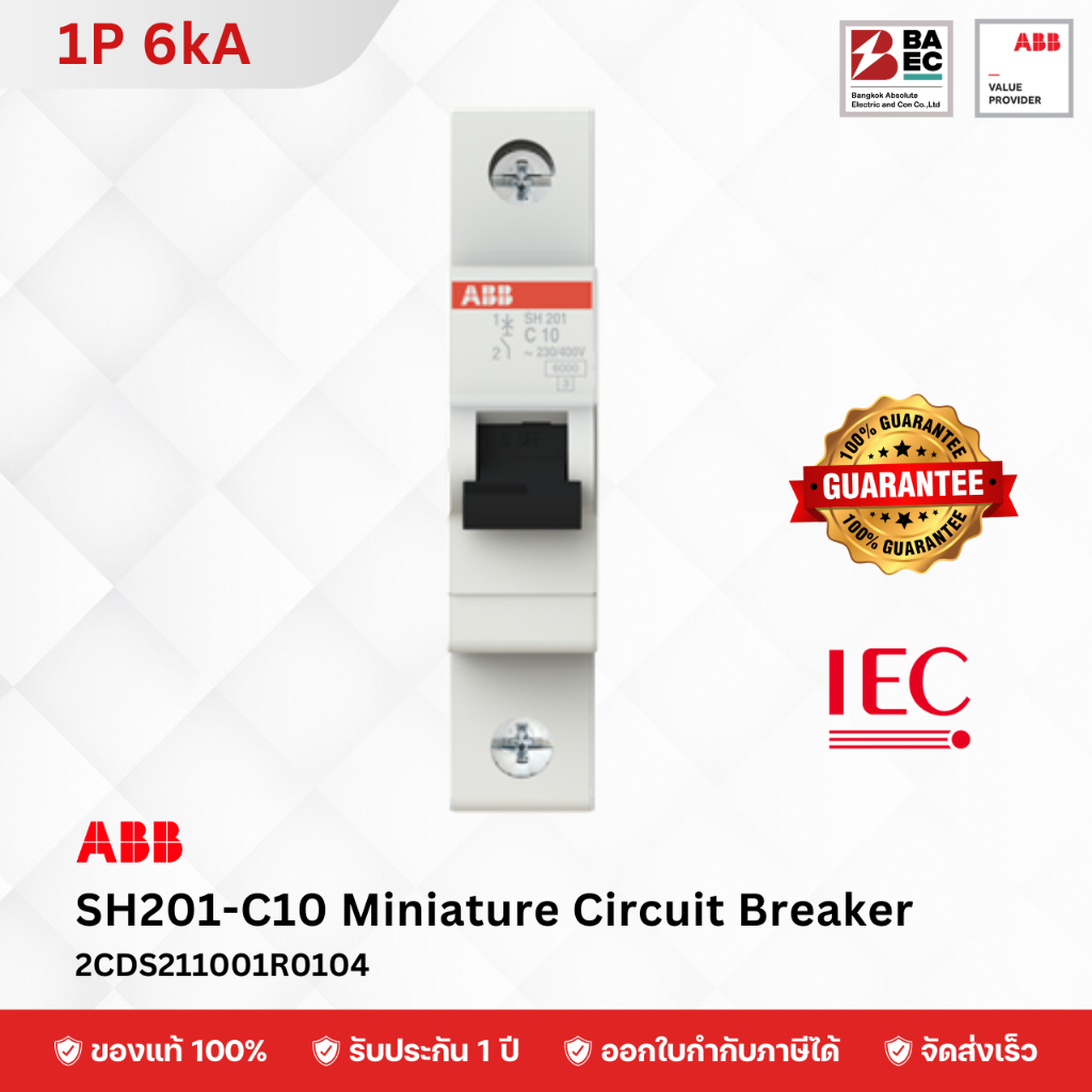ABB SH201-C10 Circuit Breaker 10 Amp 1P 6KA | Shopee Malaysia