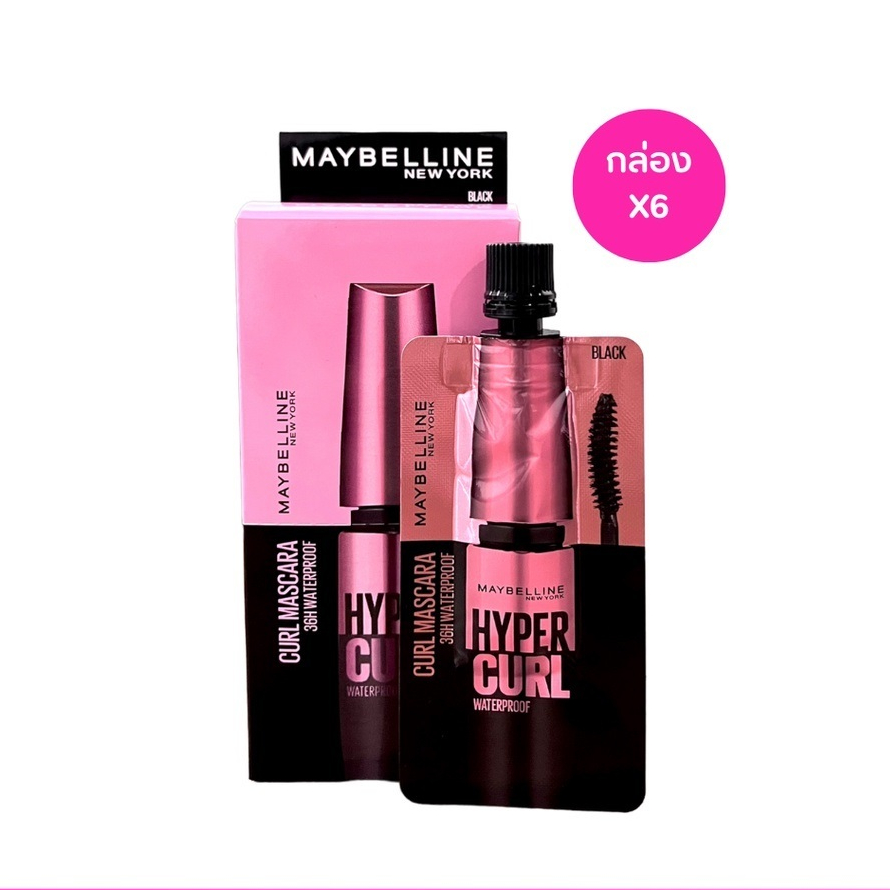 (Box X6 Sachets) MAYBELLINE MASCARA Waterproof THE Hyper Curl THE ...