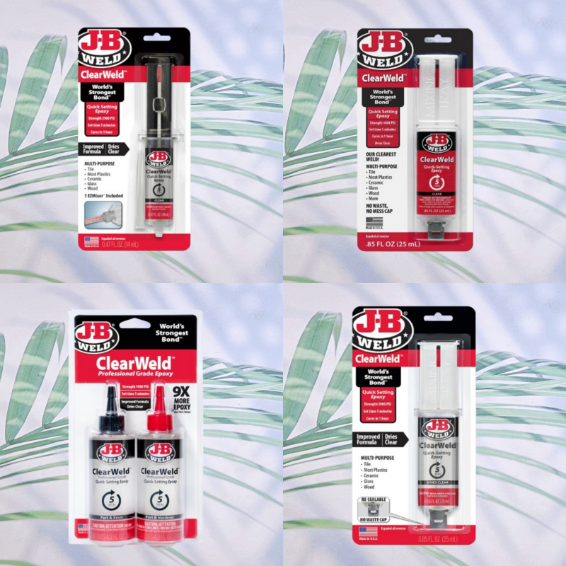 (J-B Weld)ClearWeld Quick-Setting Epoxy 5 Minute Multi-Purpose Adhesive ...