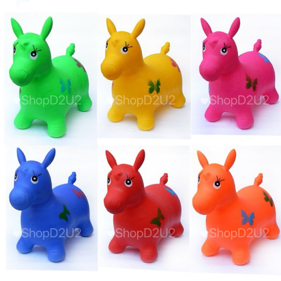 Rubber Horse Bouncing Doll Rocking Jumping Large Bouncy Inflatable Doll ...