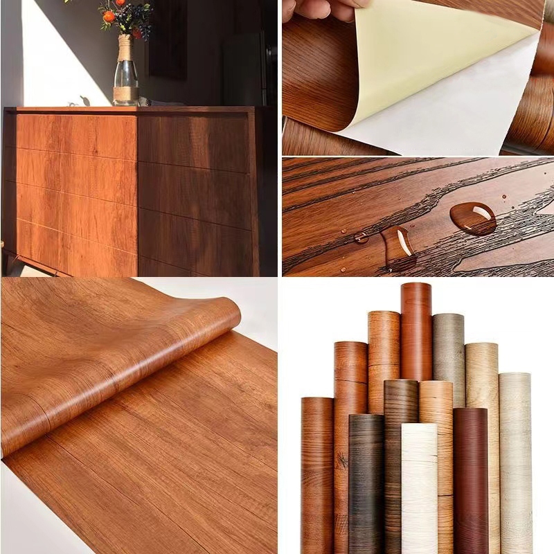 Thick Durable Wood Grain Sticker Easy To Apply Waterproof Self-Adhesive ...