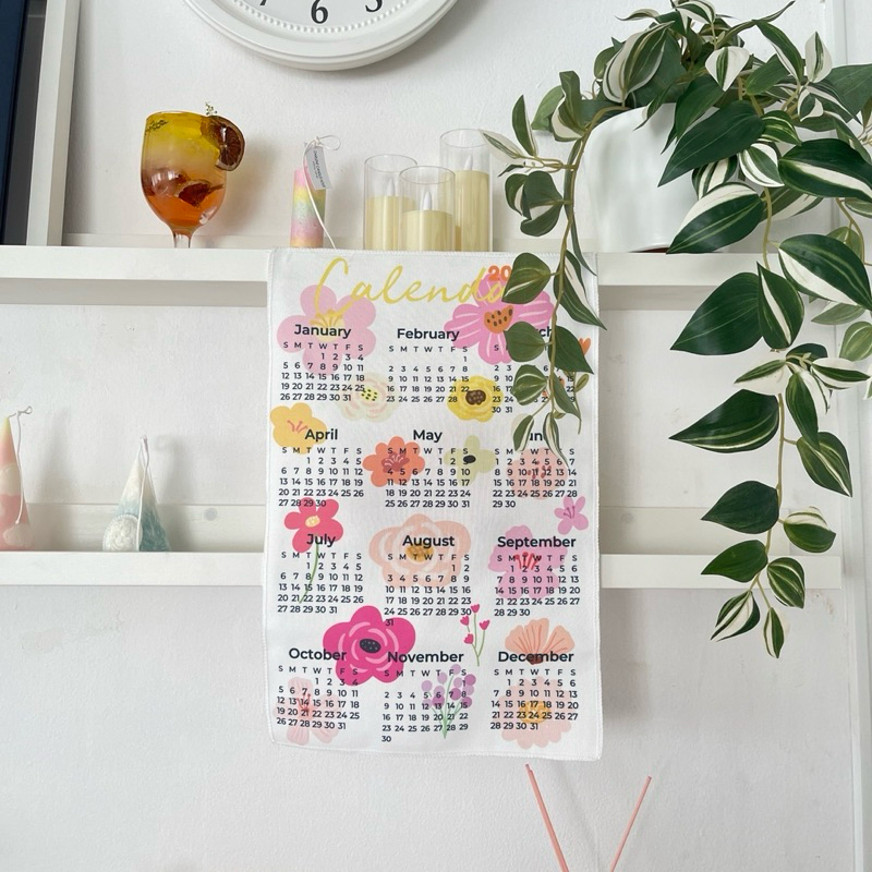 Cloth Calendar New Year 2025 Cute And Contrast Pattern Wall Decoration ...