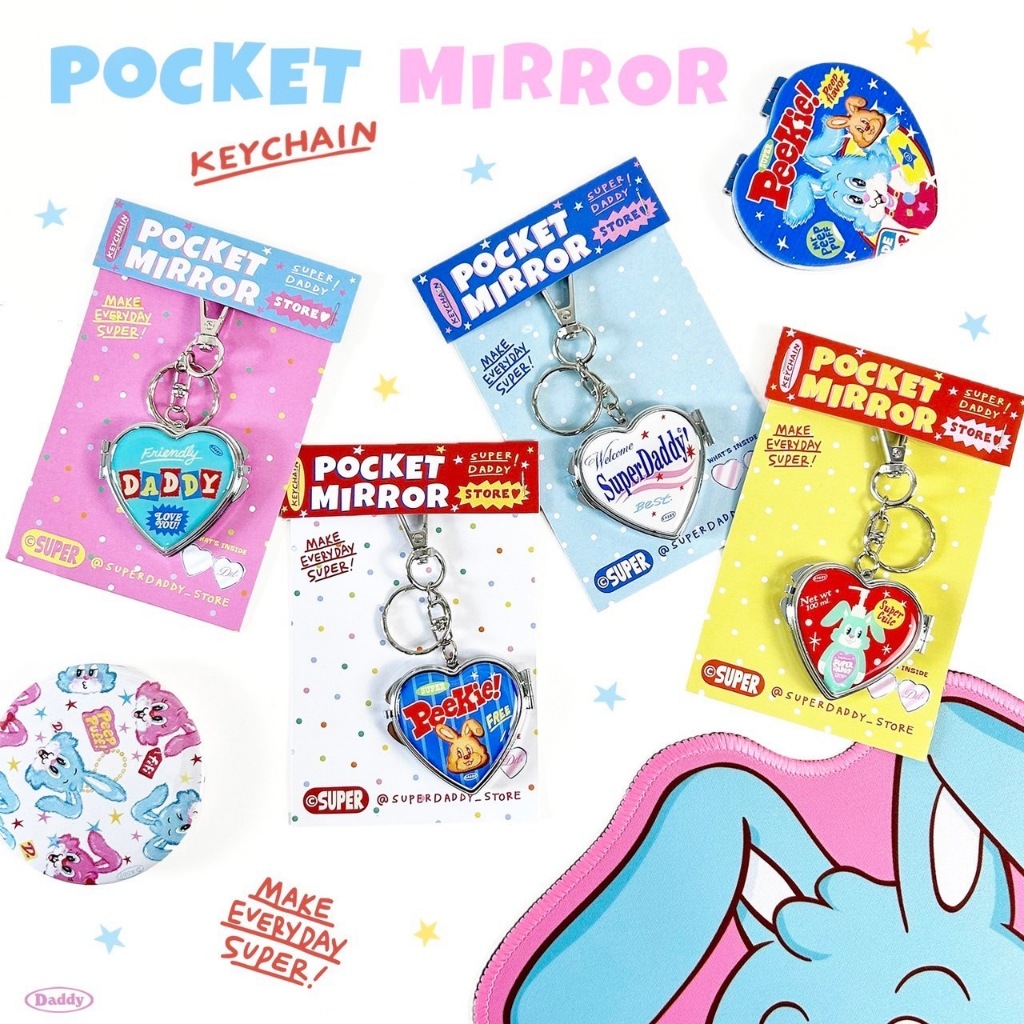 SUPERDADDY | Pocket Mirror Keychain Cute Portable | Shopee Malaysia