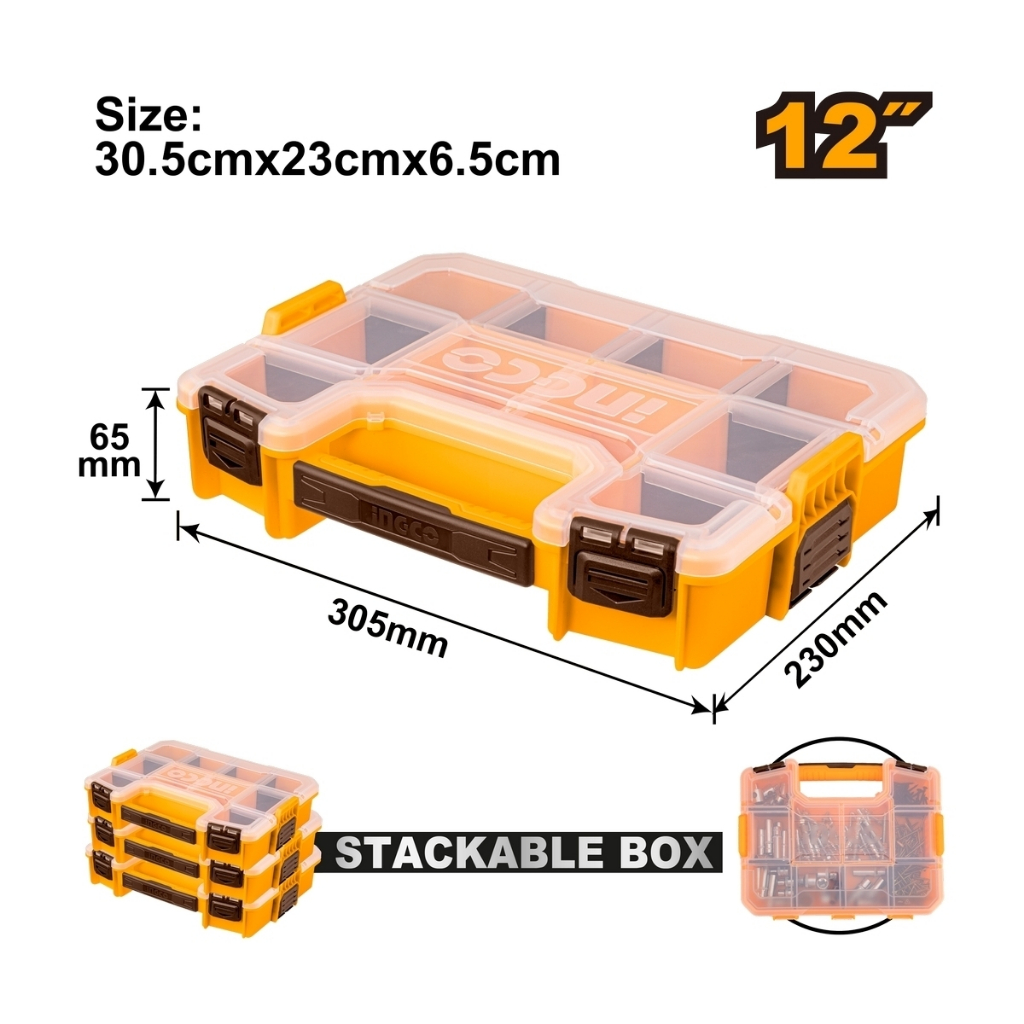 INGCO Multipurpose Tool Box 12 Inch/15 (Can Be Stacked) | Shopee Malaysia
