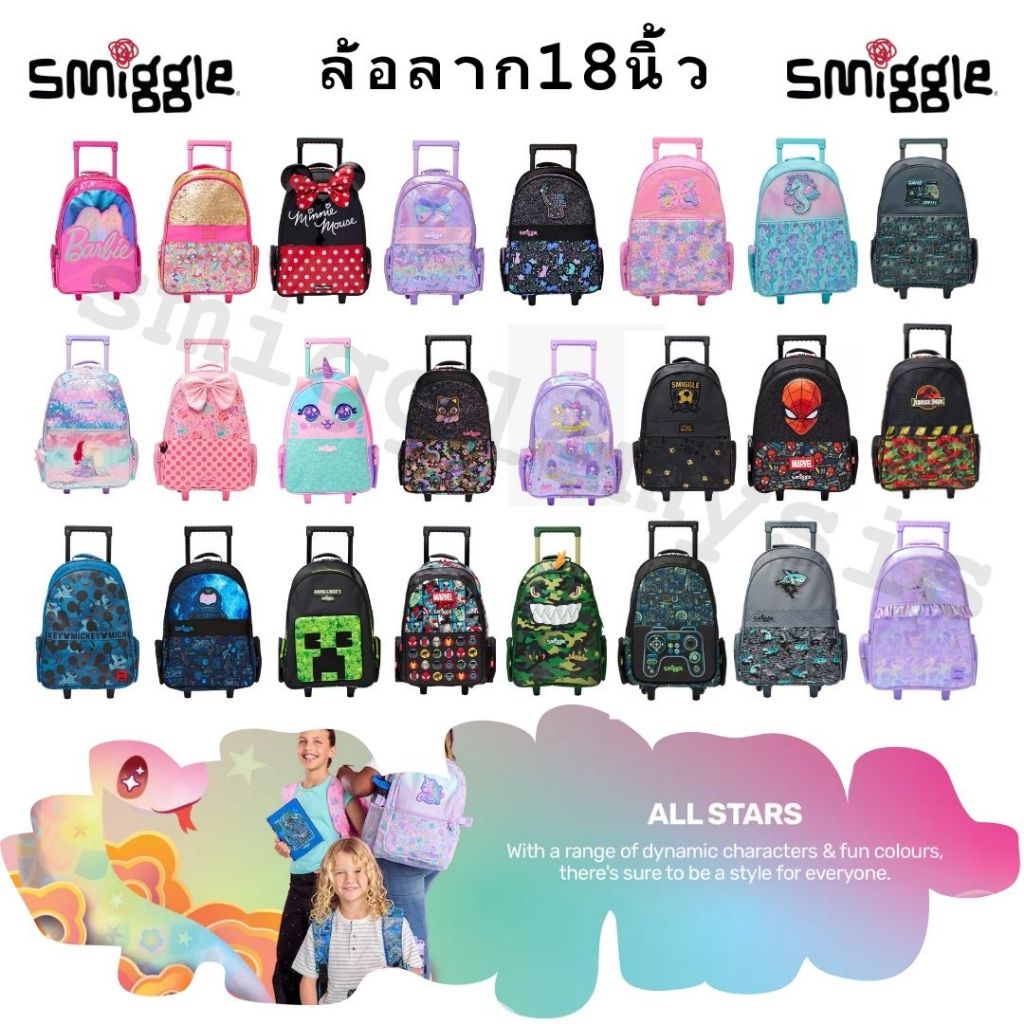 Smiggle Minnie Mouse /Mickey MouseTrolley Backpack With Light Up Wheels ...