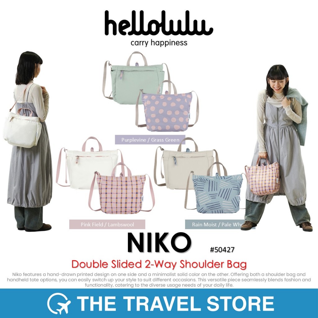 NIKO Hellolulu Double Sliding 2-Way Shoulder Bag (50427-XXX) Nature Beauty Collection 2 Side ...