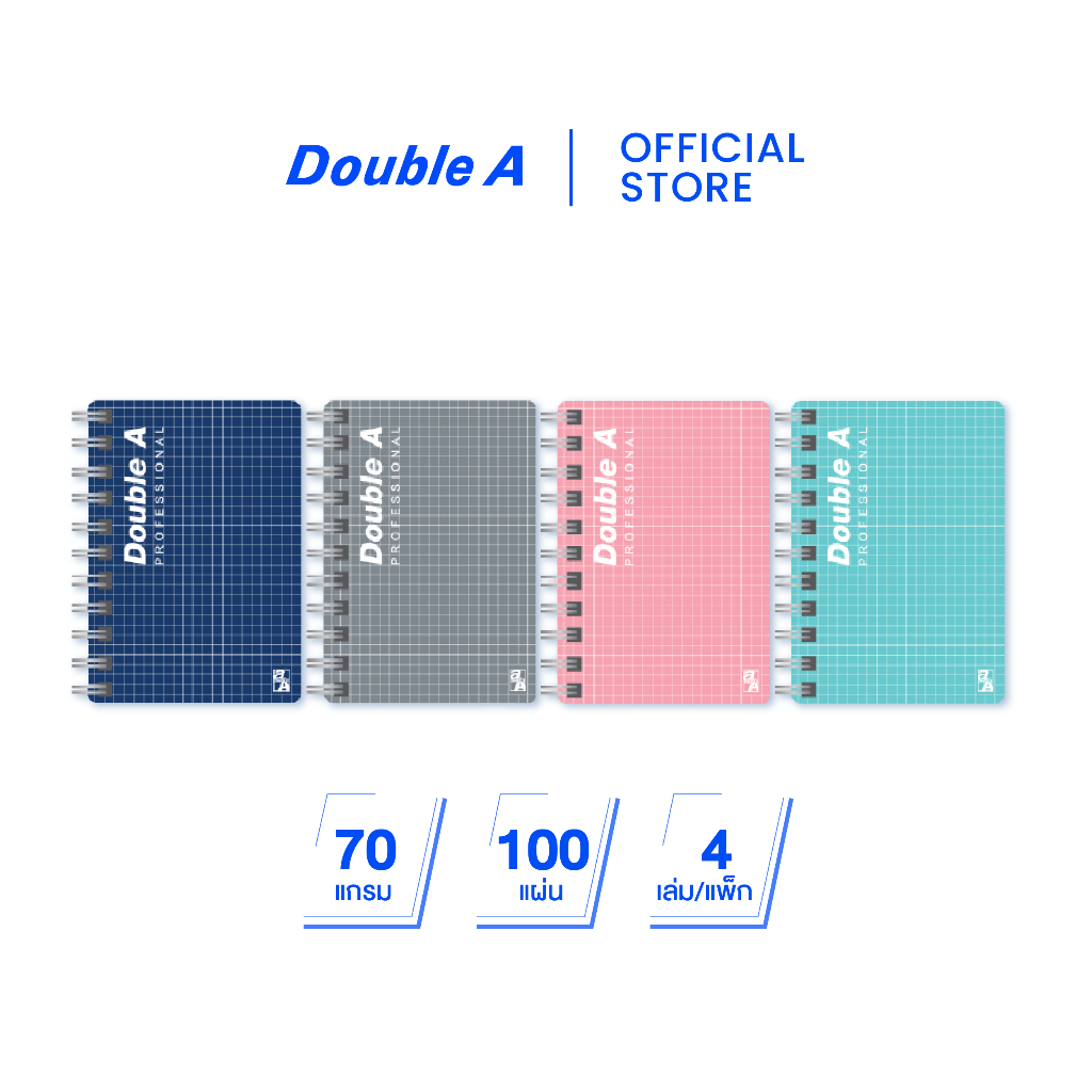 Double A Professional Plastic Cover Loop Book Size A6 70 Gsm Thick 100 ...