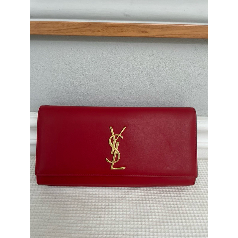 Used YSL Red Monogram Classic Cassandre Clutch | Shopee Malaysia