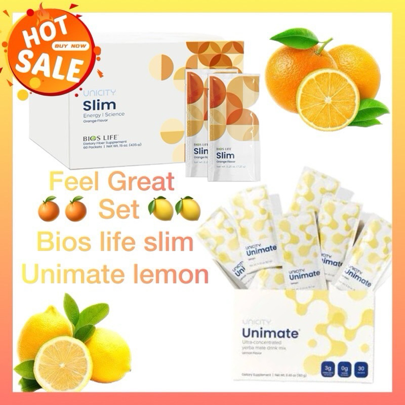 Set FEEL GREAT Unicity Bios life slim + Unimate Lemon Yerbamate Special ...