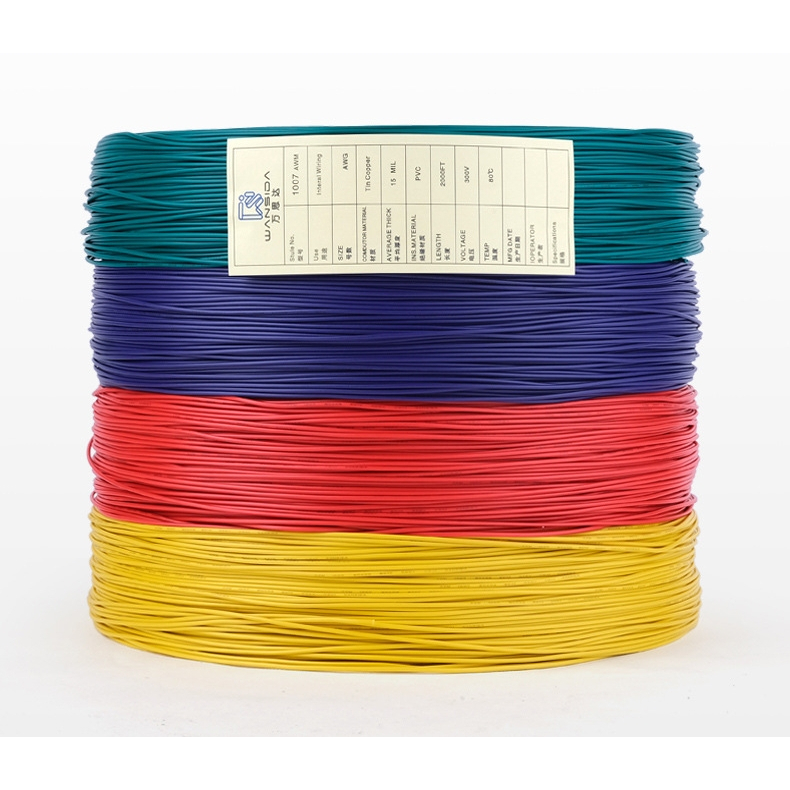 AWG Cable Single Wire Wiring Loom Hook-up UL1007 26AWG 24AWG 22AWG 20AWG 18AWG 80 C 300V/Meter ...
