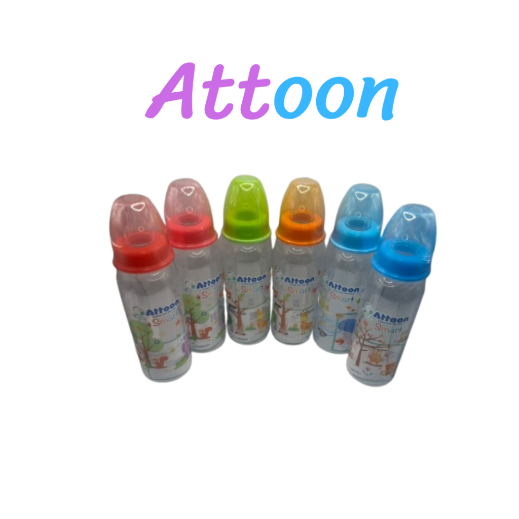 Attoon Baby Bottle 8 Oz Cute Cartoon Pattern (Round Cap) | Shopee Malaysia